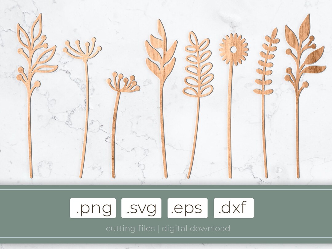 Wooden Flower Cutting Files | Flowers .svg .dxf .eps .png, Lasercut ...