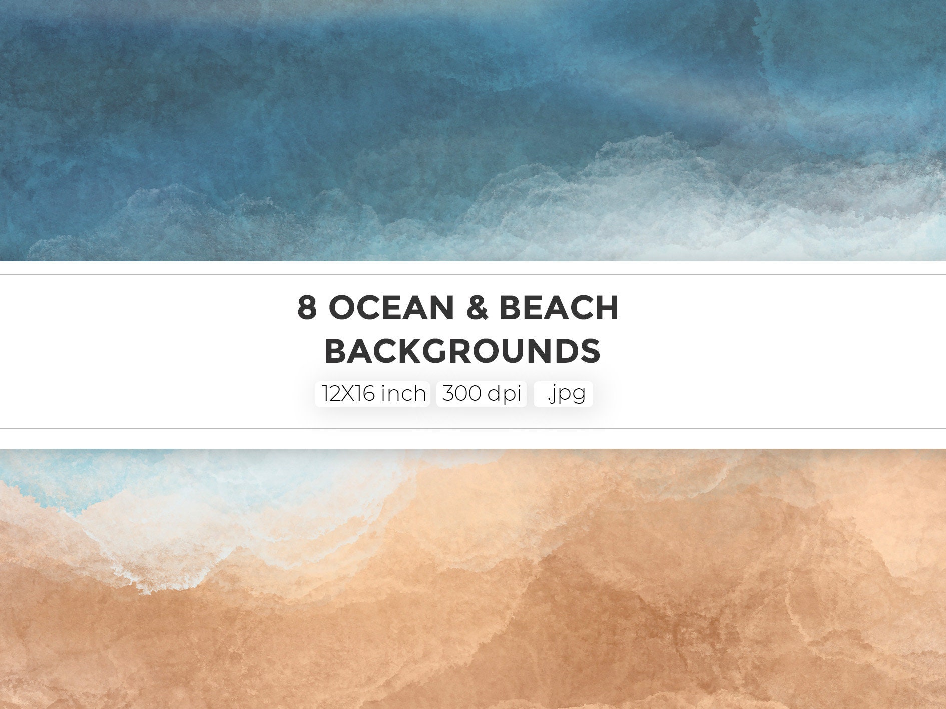 Watercolor Backgrounds Digital Paper Aquarel Ocean Beach - Etsy