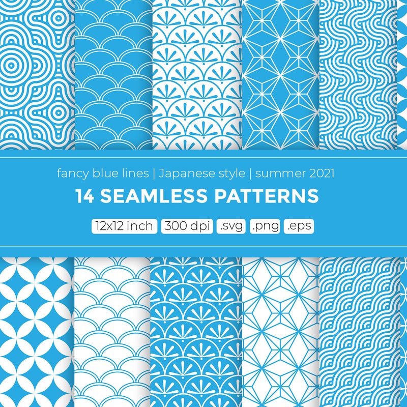 Japanese Patterns Vector - Etsy