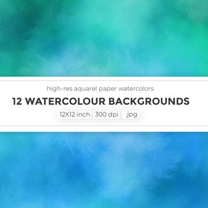 Watercolor Backgrounds, Digital Paper, Aquarel Texture, Vibrant Ombre ...