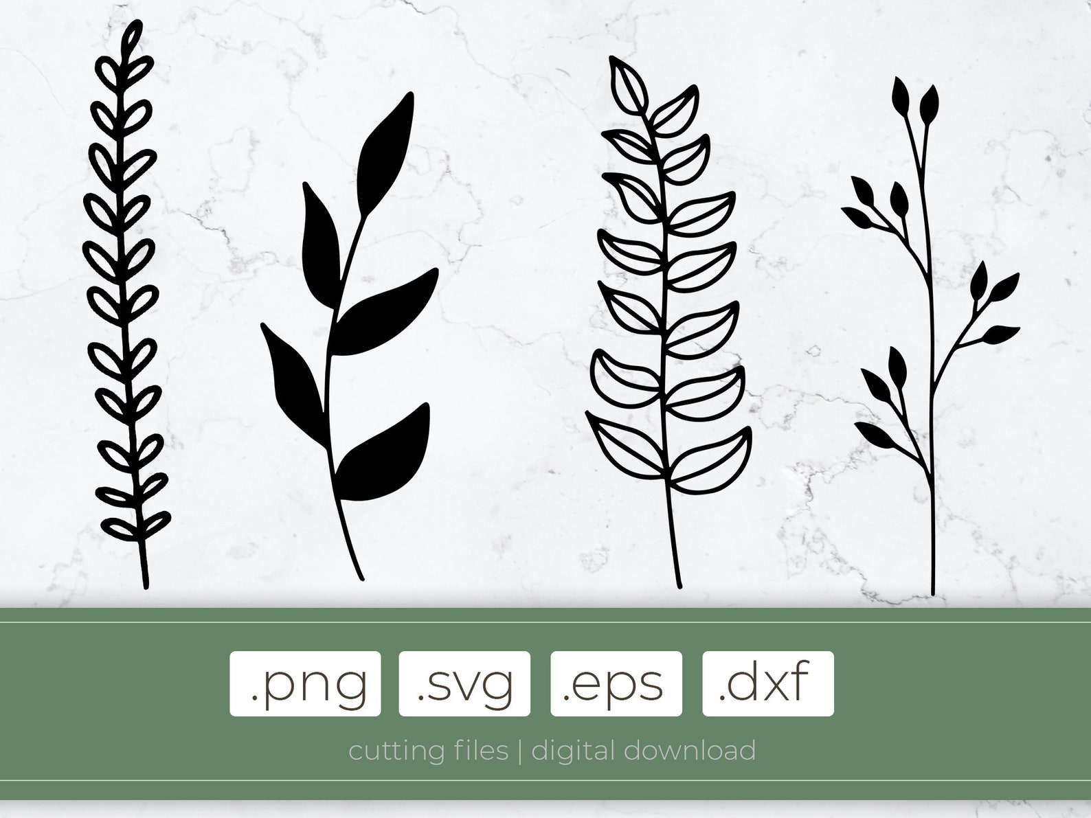 Botanical Cutting Files Branches .svg .dxf .eps .png, Lasercut ...