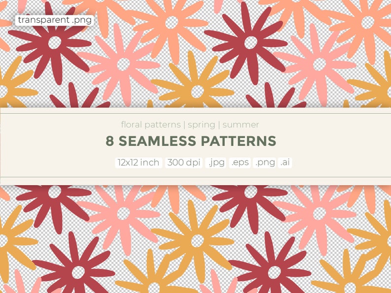 Spring & Summer 2025, Digital Paper, Seamless Vector Pattern, Spring ...
