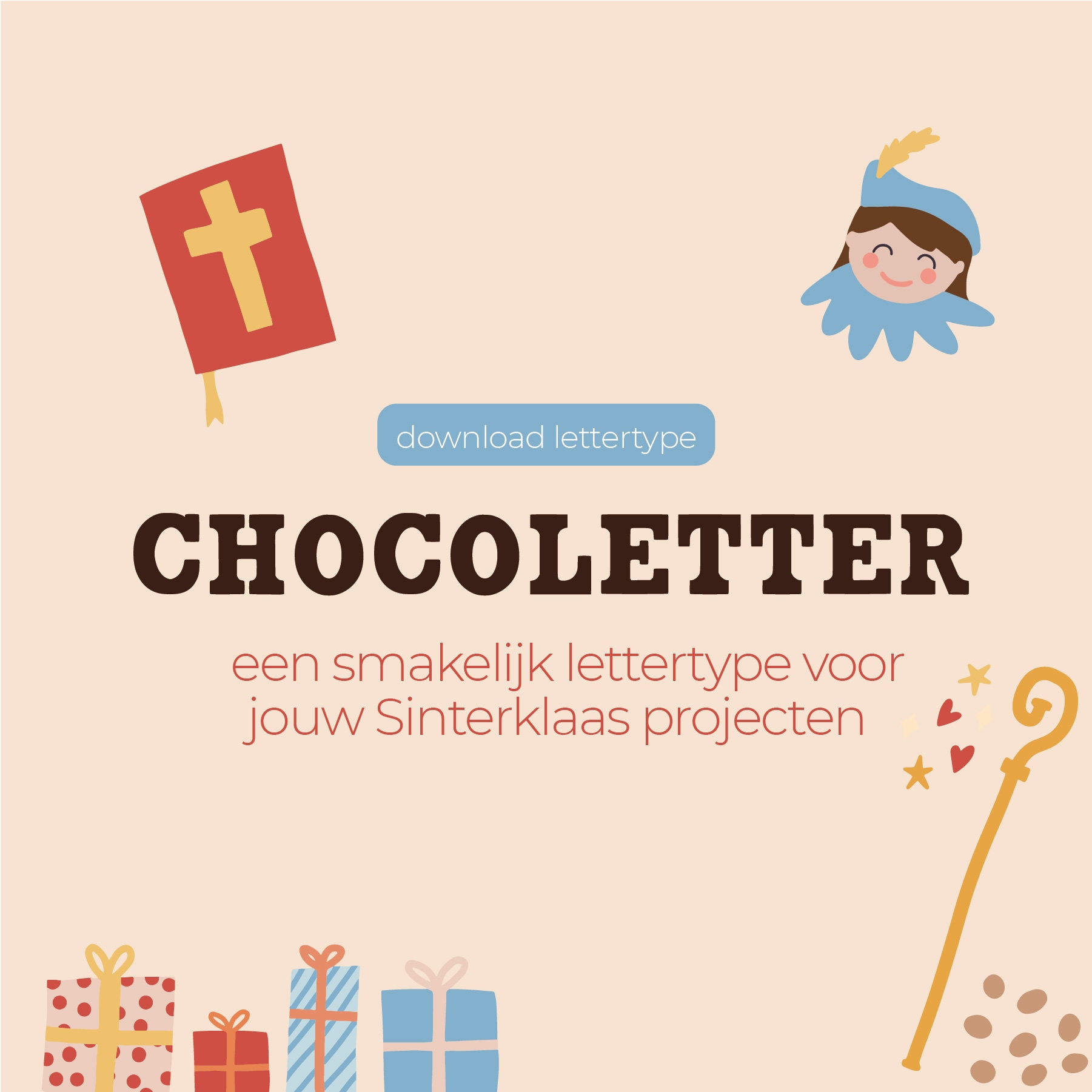 Sinterklaas Lettertype 'chocoletter' Een Font Van Chocoladeletters ...