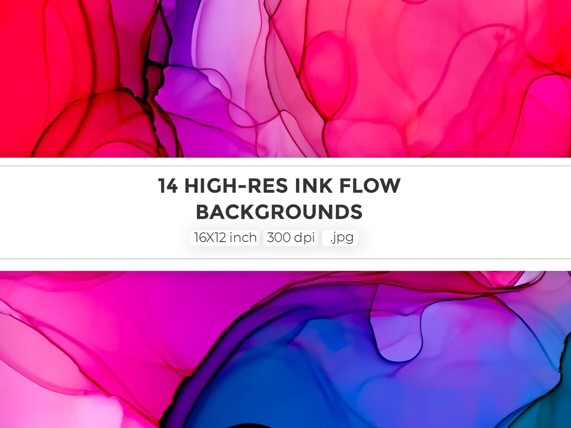 Ink Flow Backgrounds, 14 Alcohol Ink Digital Papers in High-res Jpg ...