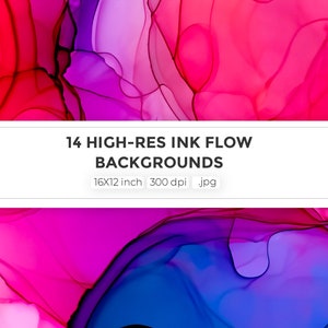 Ink Flow Backgrounds, 14 Alcohol Ink Digital Papers in High-res Jpg ...