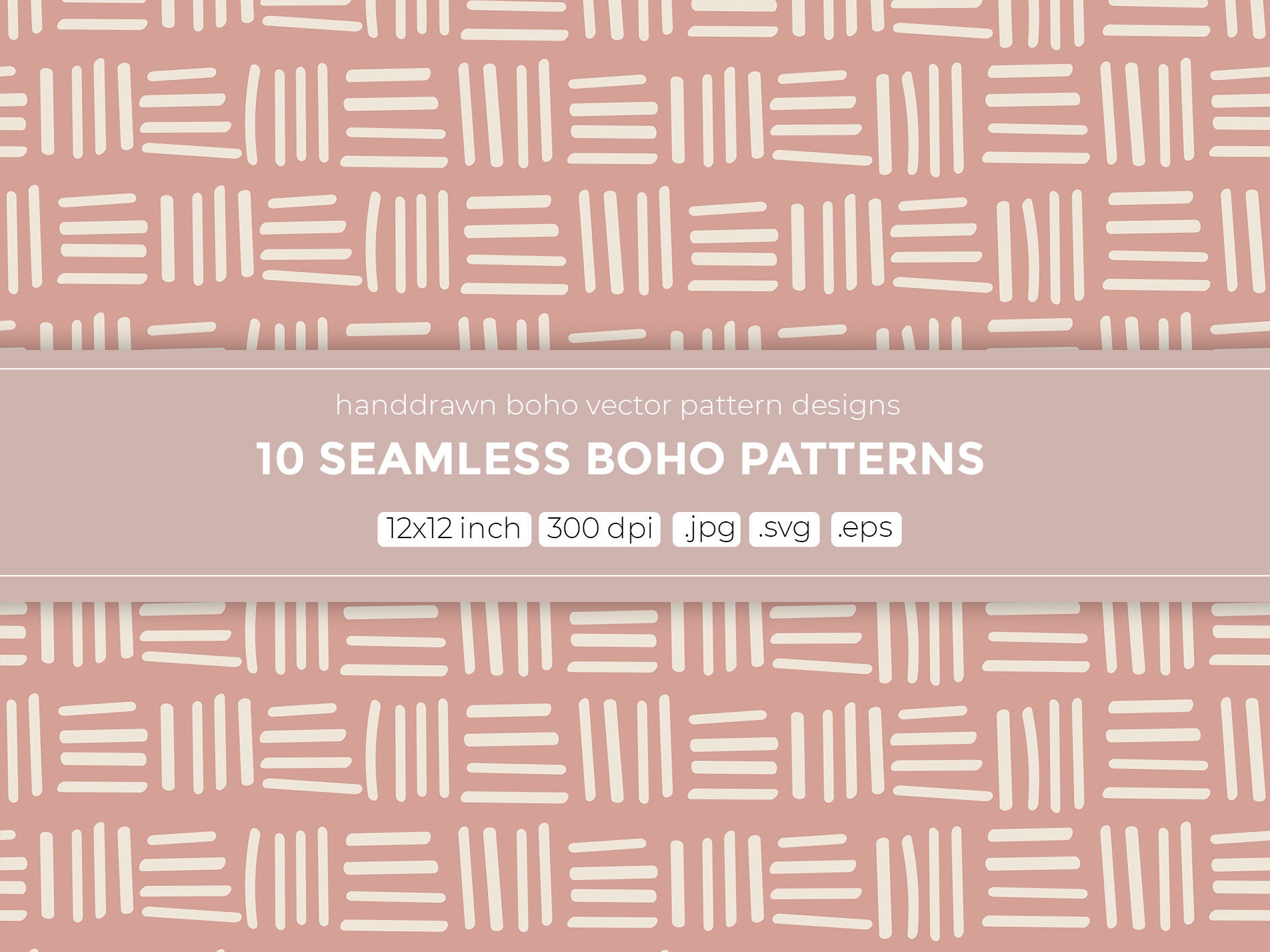 Boho Style Digital Paper Seamless Vector Pattern Handdrawn - Etsy