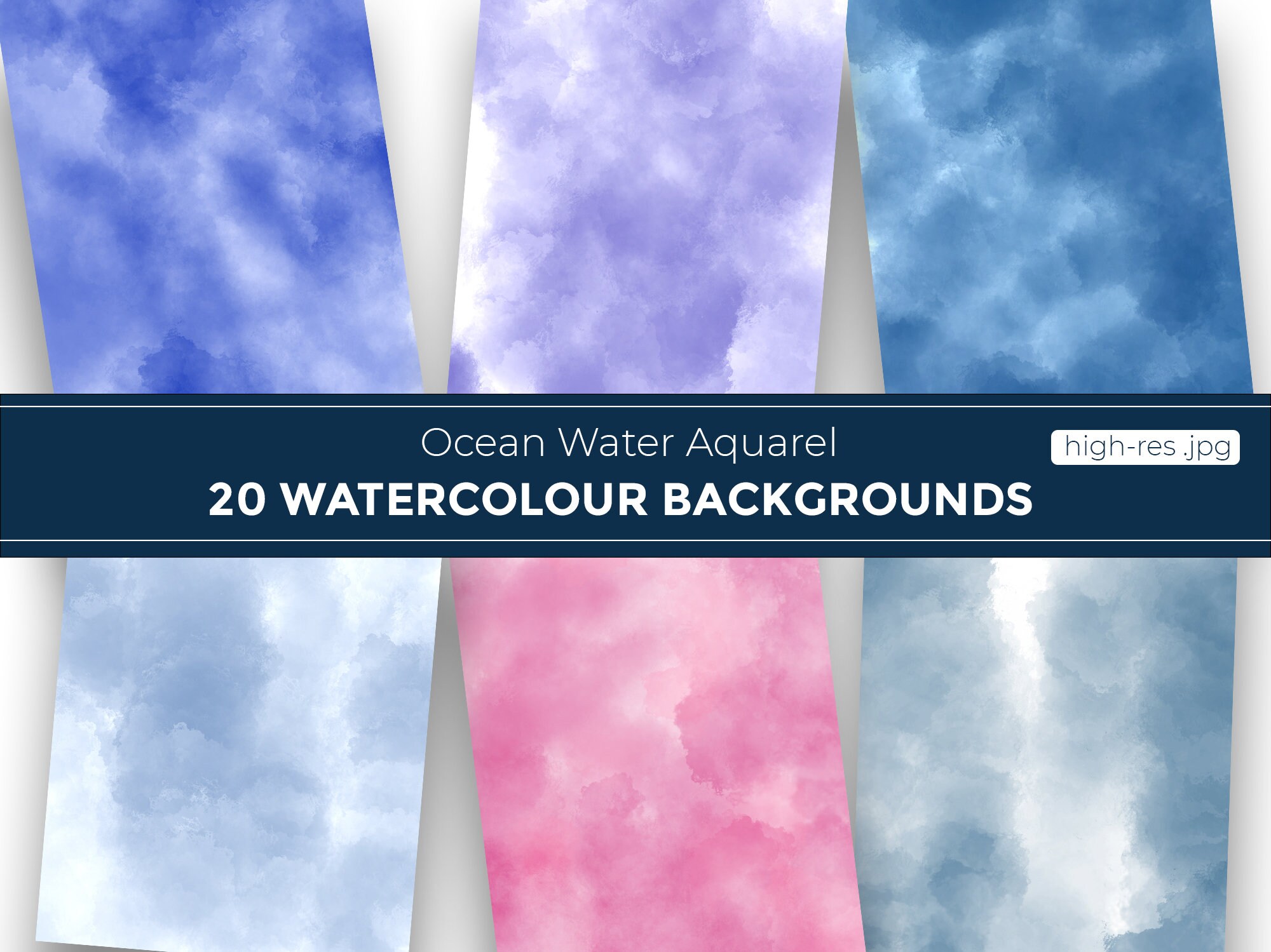 Watercolor Backgrounds, Digital Paper, Aquarel, Blue Painted Background ...