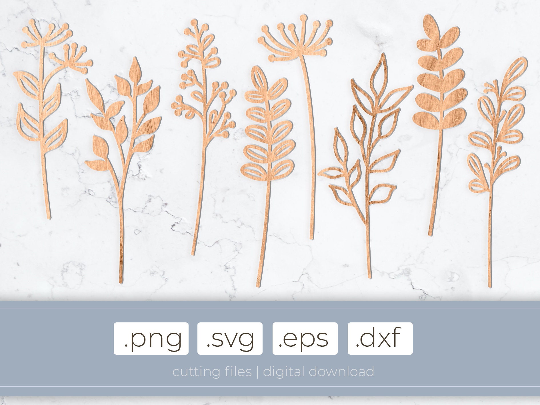 Wooden Flower Cutting Files Flowers .svg .dxf .eps .png - Etsy