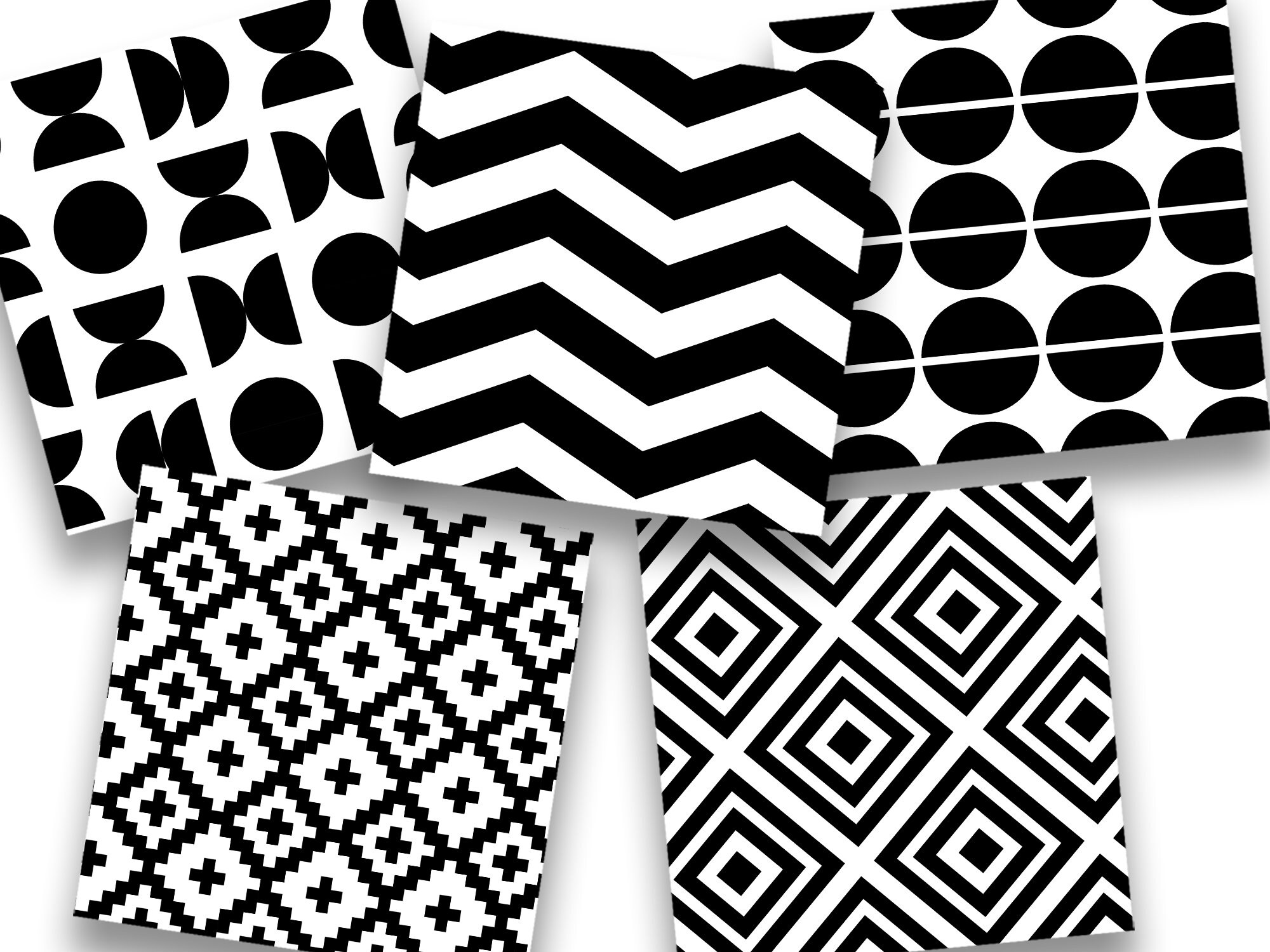 Black and White Digital Paper Seamless Vector Pattern - Etsy UK