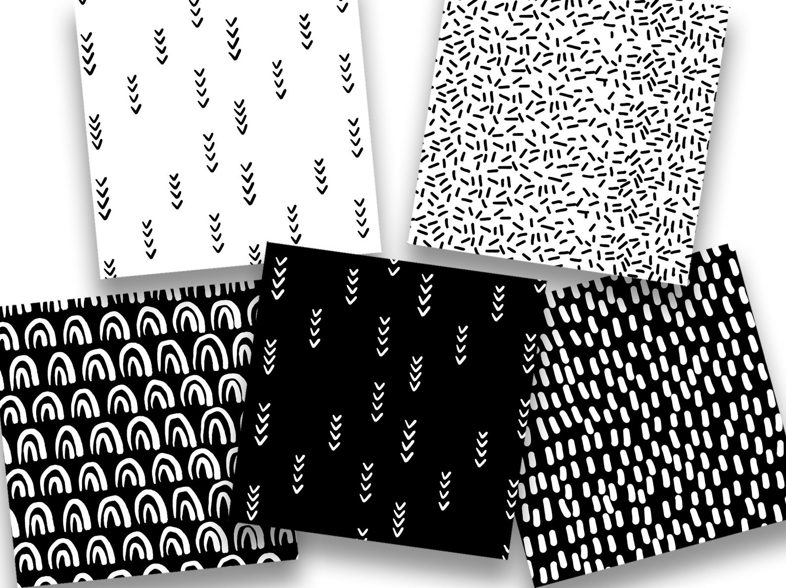 Pattern Design Digital Paper Black and White Pattern | Etsy