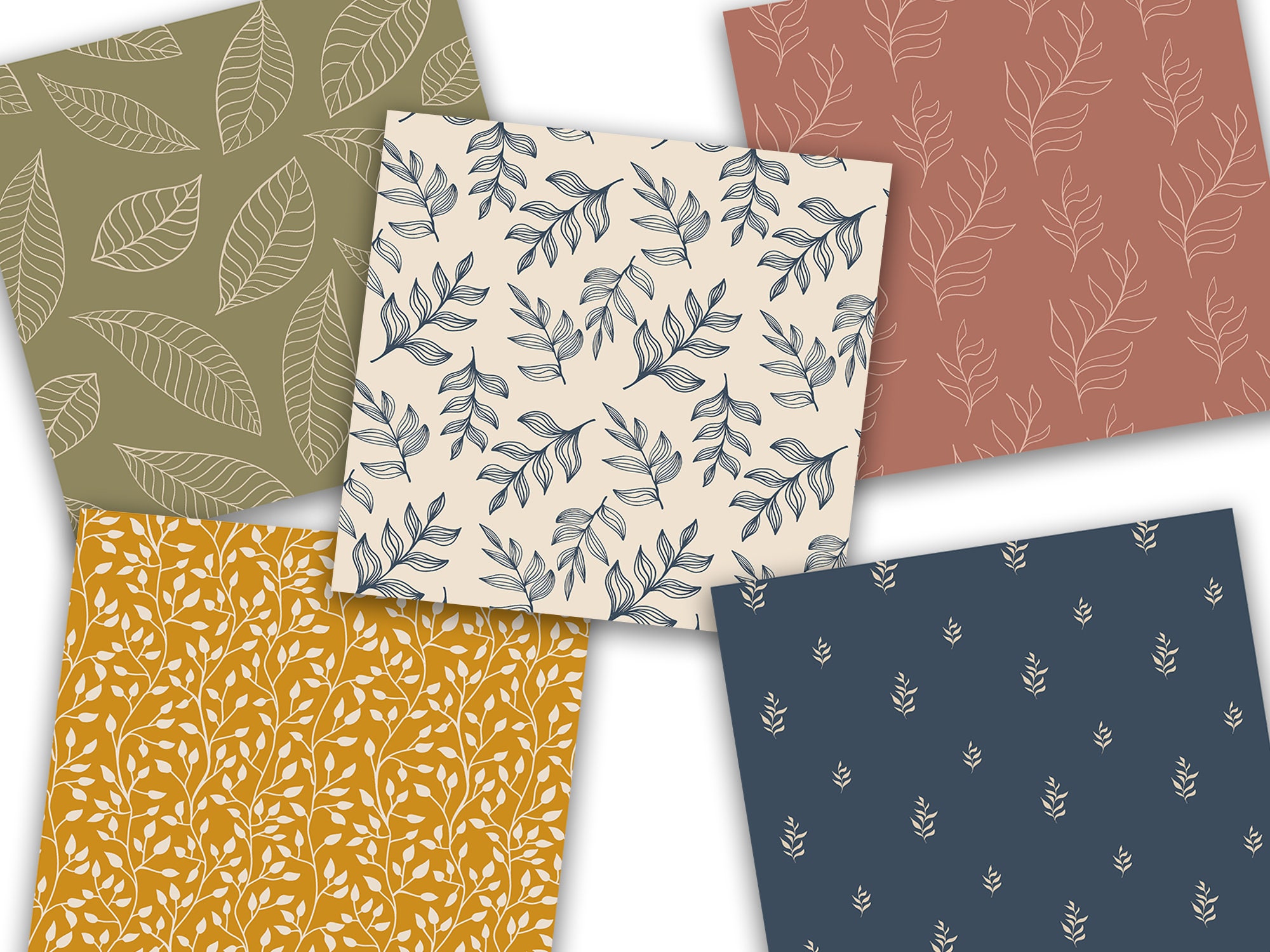 Boho Botanical Bundle 12 Digital Papers Seamless Vector - Etsy