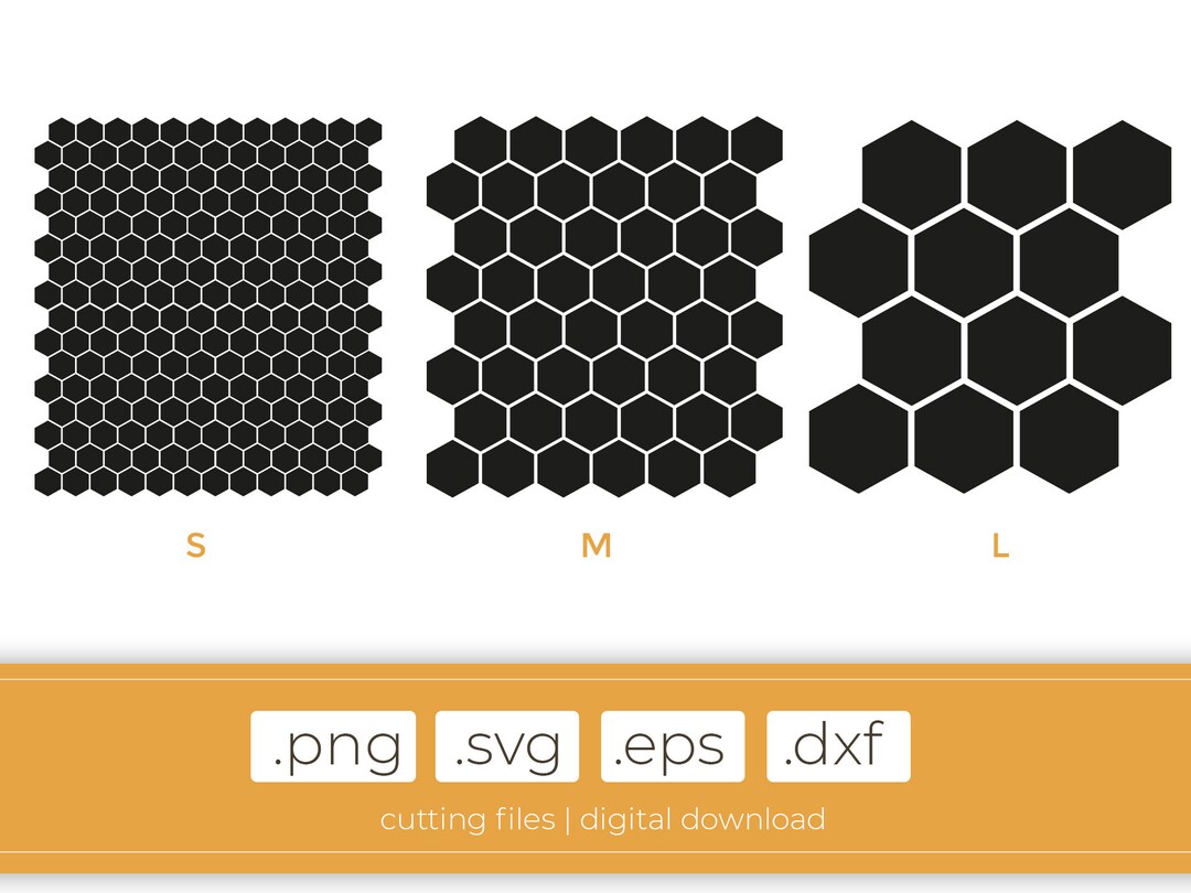 Hexagon Tile Cutting Files | Hexagon Honeycomb .svg .dxf .eps .png ...