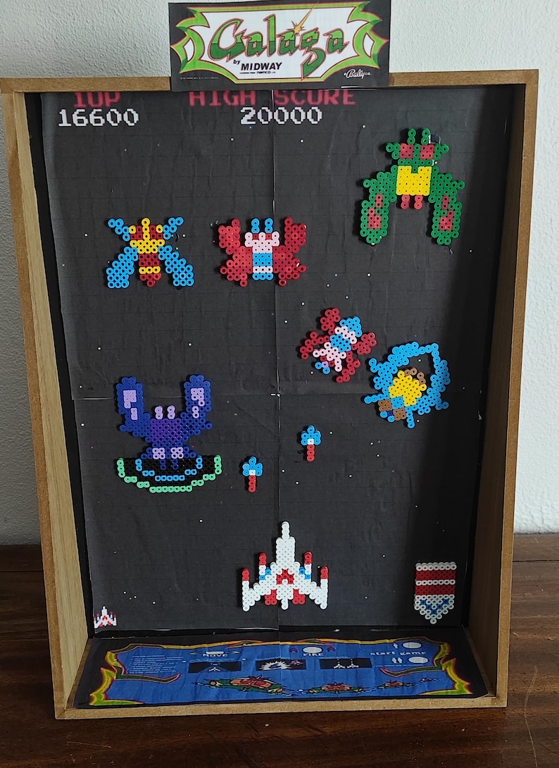 Framed Galaga Bead Art - Etsy