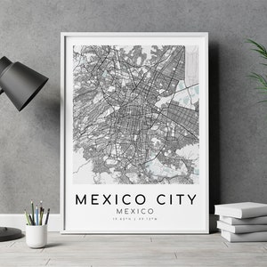 MEXICO CITY Map Print, Mexico City Map Poster, Gifts for Her, Printable ...