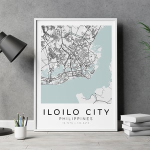 ILOILO CITY Philippines Map Print, City Map Poster, Unique Gift Idea ...