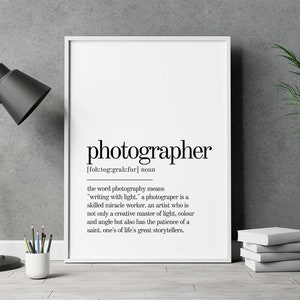 Photographer Definition Print Wall Art Prints Quote Print - Etsy