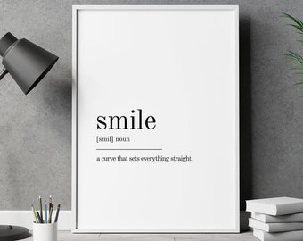 Smile Definition Wall Art - Etsy