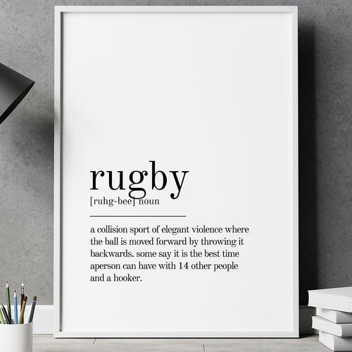 Rugby Girl Print Definition Poster Wall Art Minimalist Gift - Etsy
