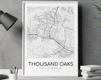 Thousand Oaks Map Print - Etsy