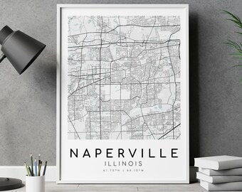 Naperville Il Map - Etsy
