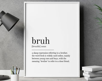 Bruh Word Poster - Etsy