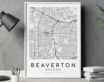 Beaverton Map Poster - Etsy