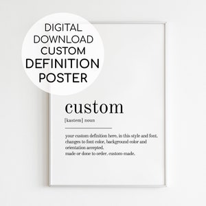 Digital Download Custom Definition Print Birthday Gift - Etsy