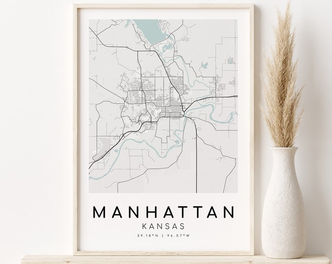 Manhattan, KS Stamp Wall Art - Etsy