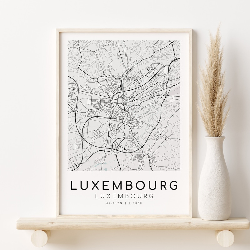 Luxembursko mapa - Etsy.de