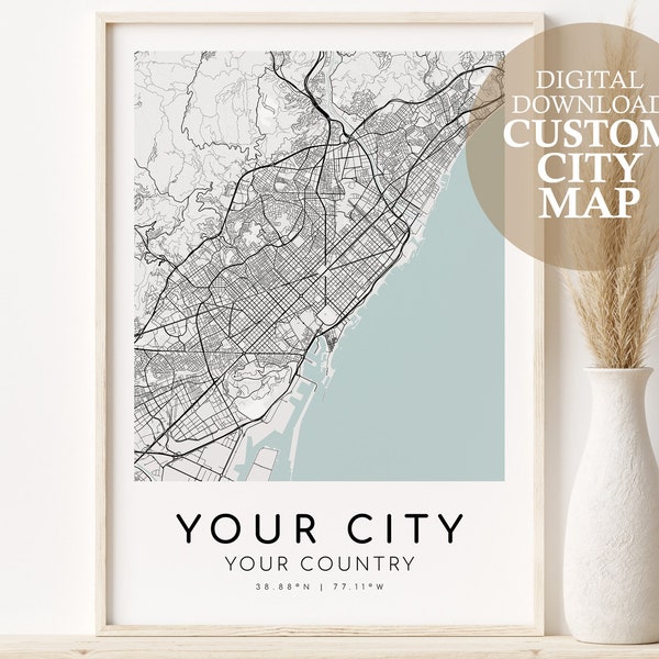 Personalized Map Poster, Customizable Map Print, Custom Gift, City Map ...
