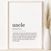 Uncle Gift Uncle Definition Name Poster Print Personalised - Etsy