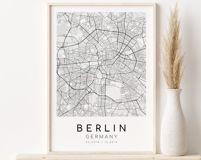 Berlin Map Print, Printable Berlin Map, Berlin City Map, Berlin Street ...