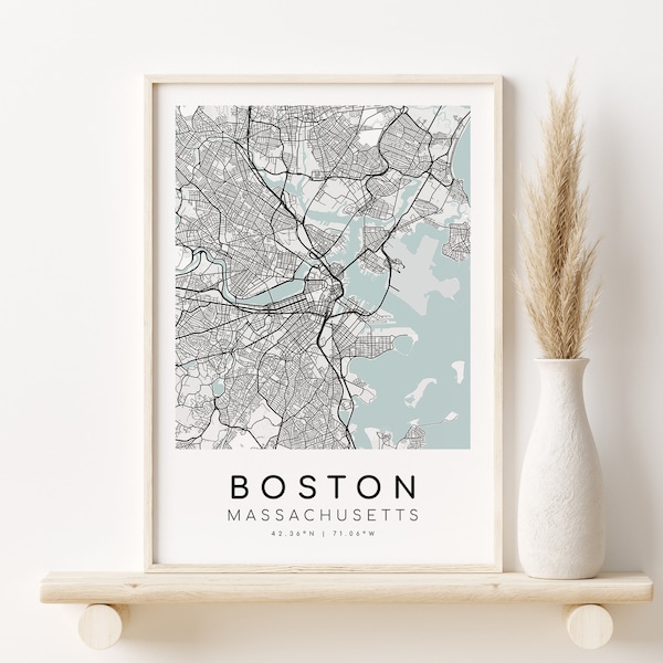 Boston Map Poster - Etsy