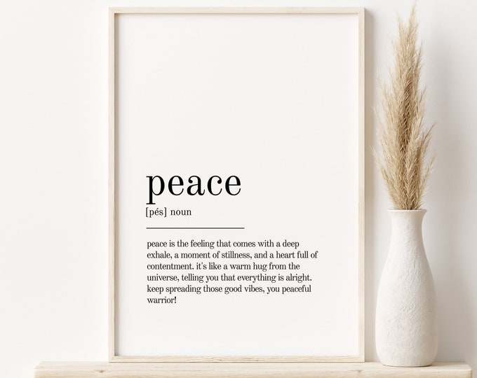 Peace, Peace Print, Peace Poster, Peace Sign, Peace Definition Print ...