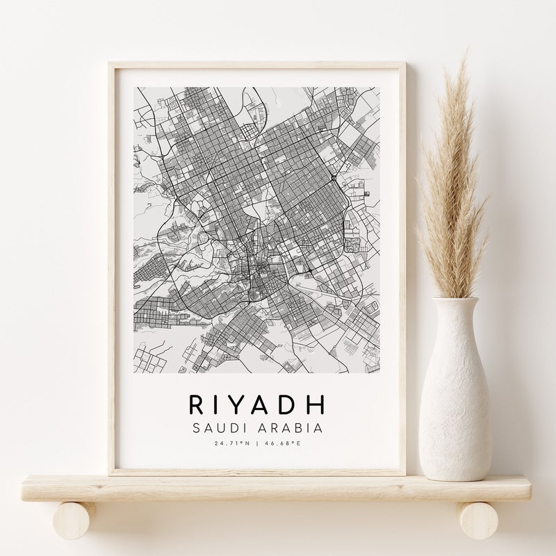 Saudi Arabia Riyadh Map - Etsy
