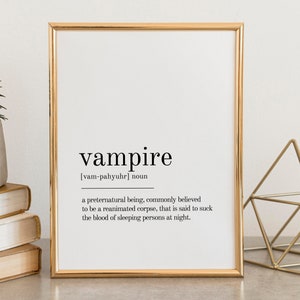 Vampire Definition Print Vampire Book Quote Print Office - Etsy