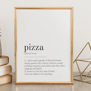 Pizza Definition Print Wall Art Prints Quote Print Wall | Etsy