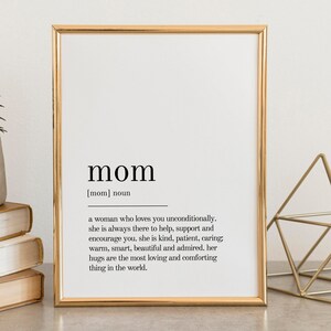 Mom Definition Print Mom Wall Art Prints Mom Quote Print - Etsy