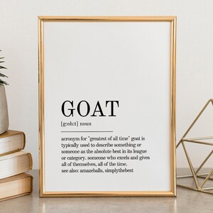 GOAT Definition Print Wall Art Prints GOAT Quote Print Wall - Etsy