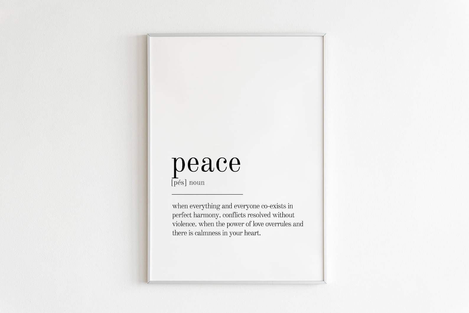 Peace Definition Print Wall Art Prints Quote Print Wall | Etsy