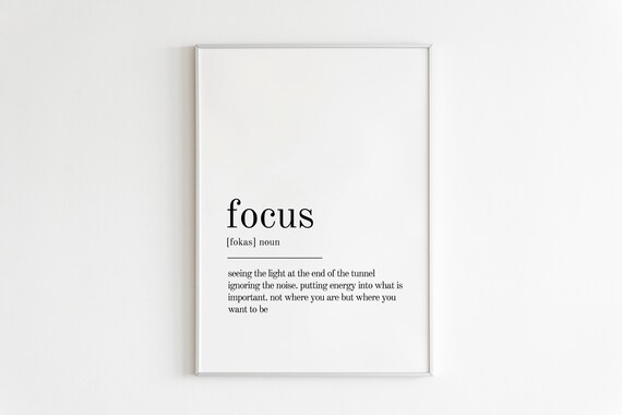 Focus Definition Print Wall Art Prints Quote Print Wall | Etsy