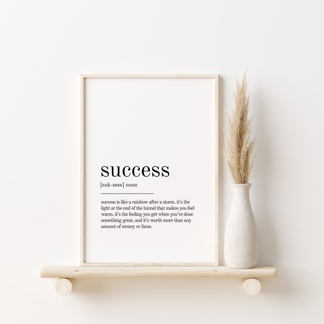 Success Definition Print, Wall Art Prints, Success Printable Art ...