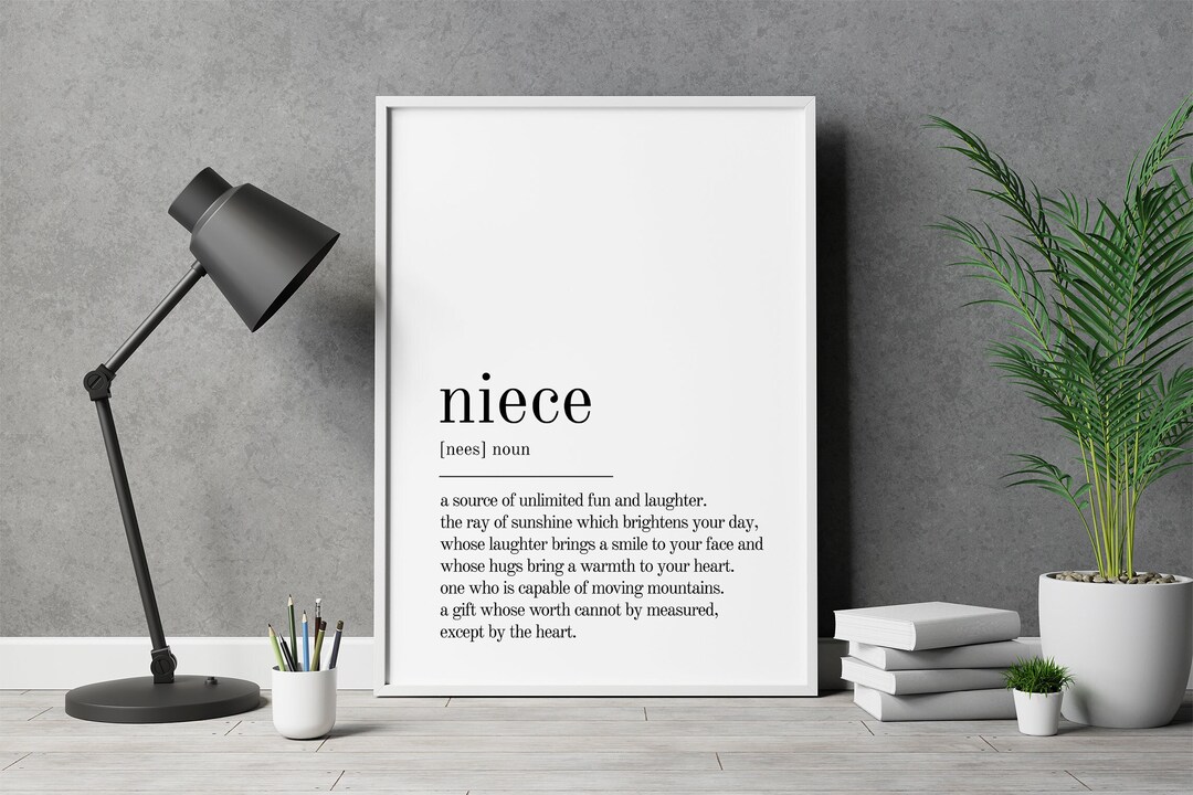 Niece Definition Print Self Love Wall Art Dictionary Print - Etsy