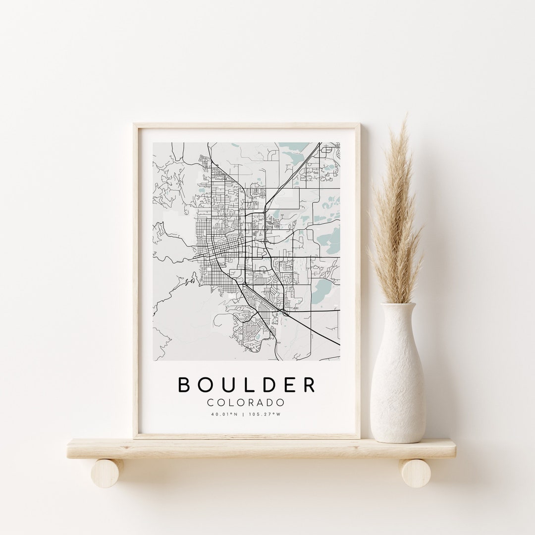 BOULDER Colorado CO City Map, Minimalist Art Map, Custom Map Gift ...