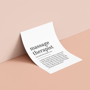 Massage Therapist Definition Print, Wall Prints, Quote Print, Wall ...