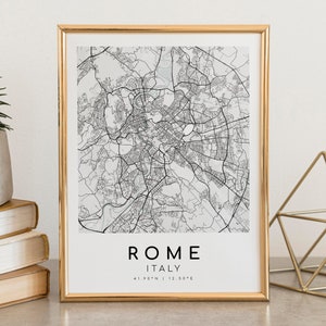 ROME Italy Map Print, Rome City Map Poster, Gifts for Her, Italy ...