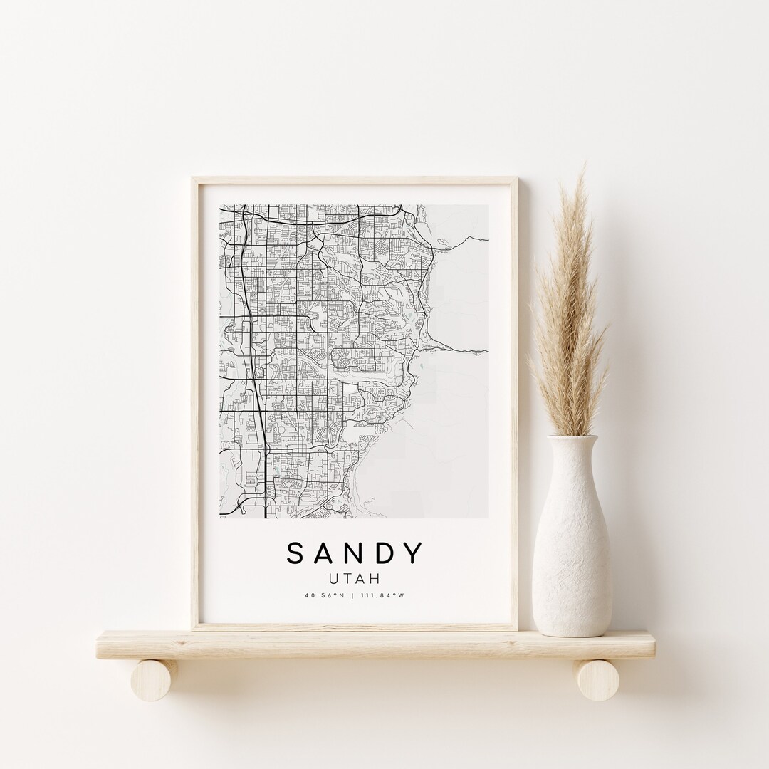SANDY Utah Map Print USA UT Road Map Poster Gifts for Her - Etsy