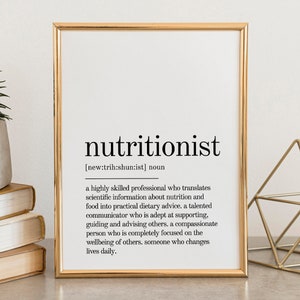 Nutritionist Definition Print Book Quote Print Office - Etsy