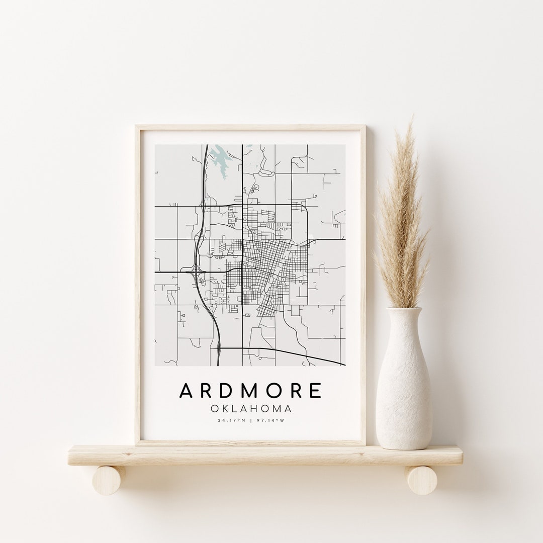 ARDMORE City Map Oklahoma USA Home Map Map Print Custom - Etsy