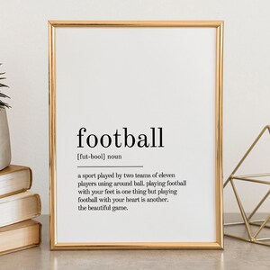 Football Definition Print Wall Art Prints Quote Print - Etsy